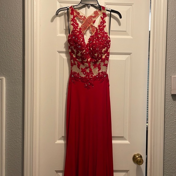 Dresses | Red Backless Prom Dress | Poshmark